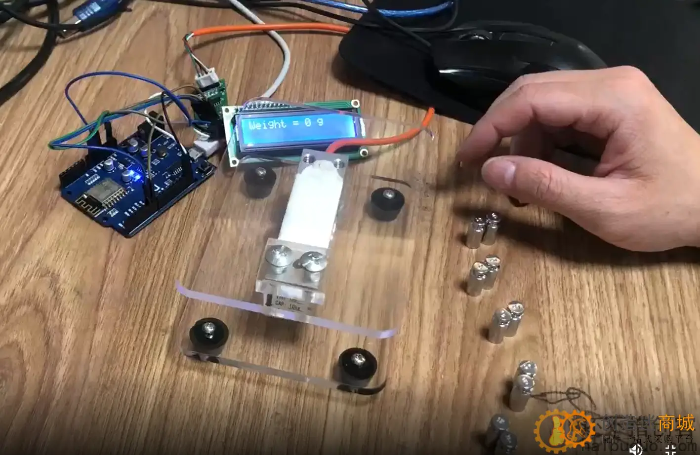 用esp8266+1602液晶屏+HX711压力传感器实现电子秤，arduino软件(视频) | 创造迷商城-还不错创客